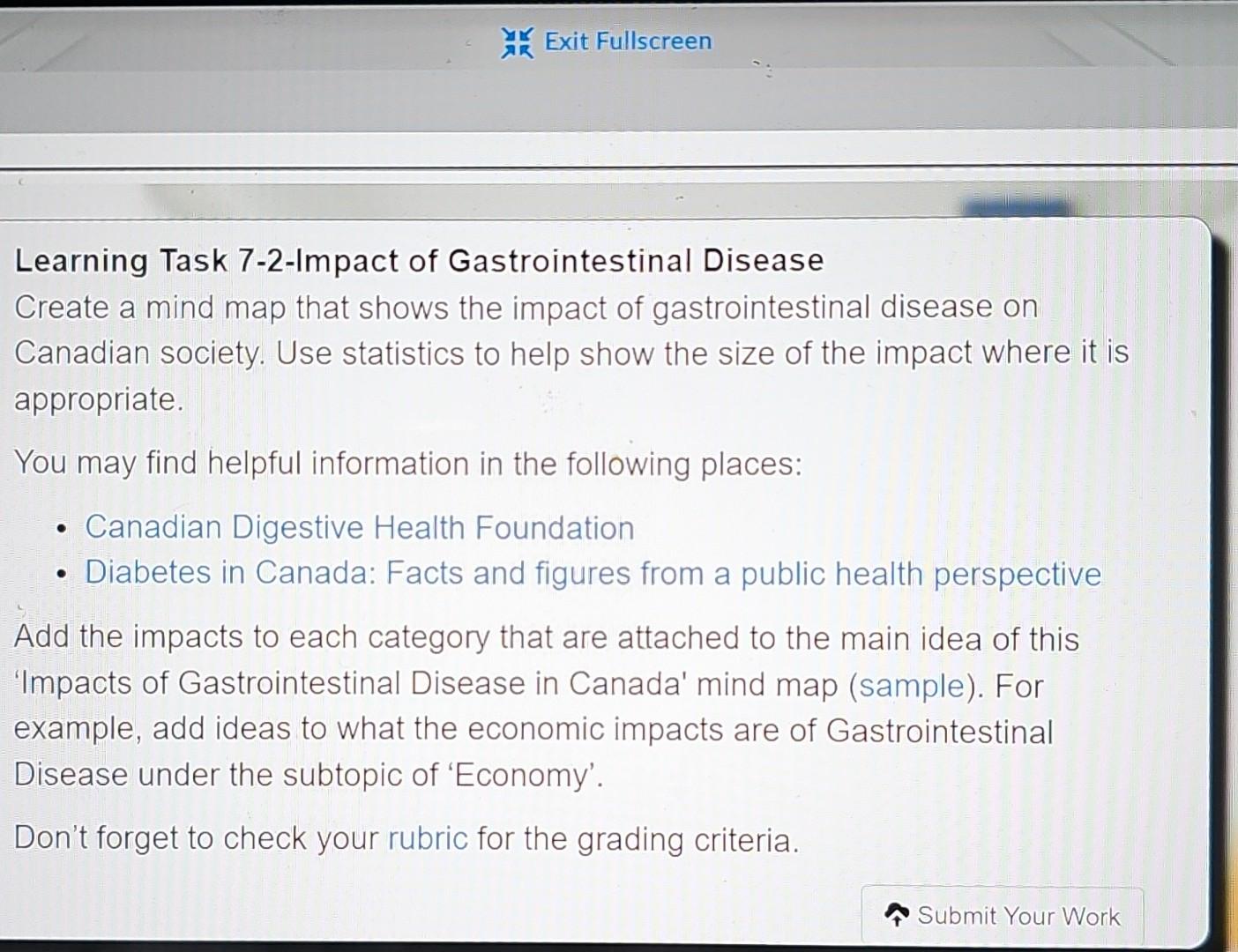 Solved Learning Task 7-2-Impact of Gastrointestinal Disease | Chegg.com