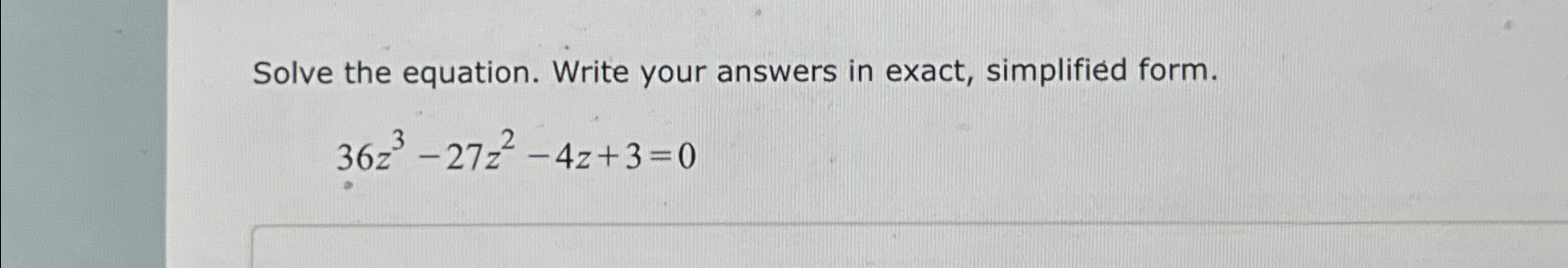 Solved Solve the equation. Write your answers in exact, | Chegg.com