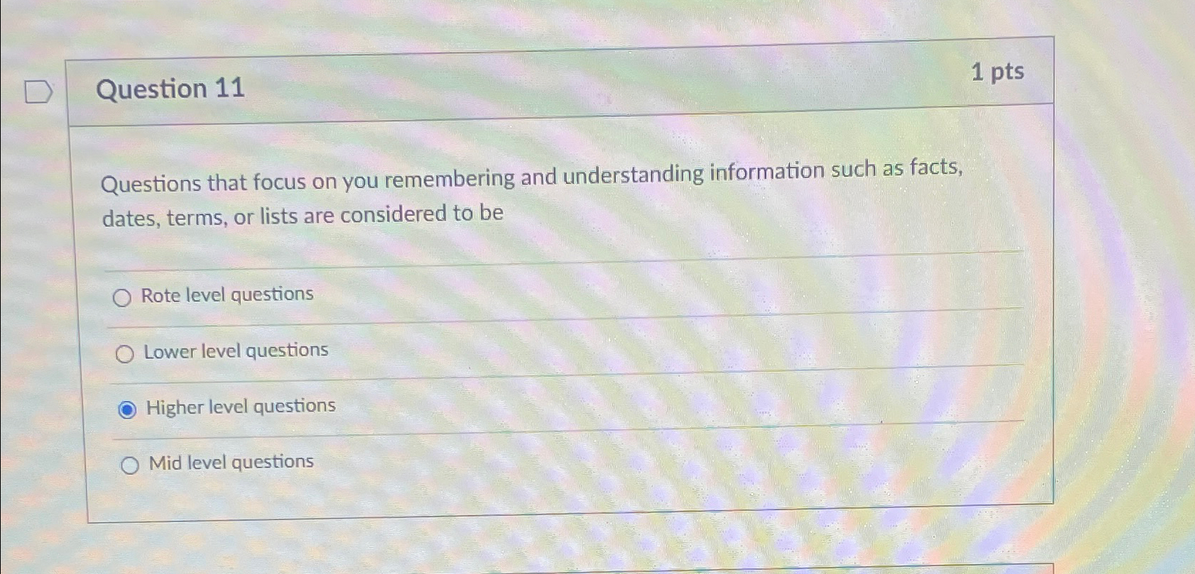 Solved Question 111ptsQuestions that focus on you | Chegg.com