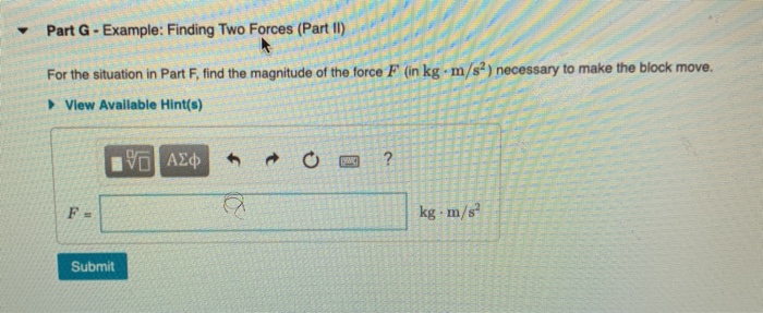 Part G - Example: Finding Two Forces (Part II) For | Chegg.com