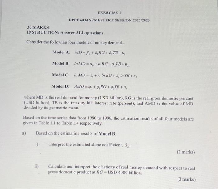 Solved 30 MARKS INSTRUCTION: Answer ALL questions Consider | Chegg.com