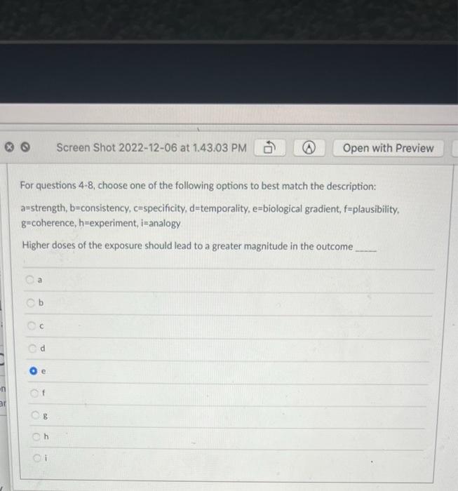 Solved For questions 4-8, choose one of the following | Chegg.com