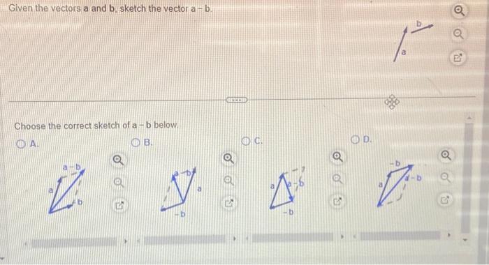 Solved Given the vectors a and b, sketch the vector a−b. | Chegg.com