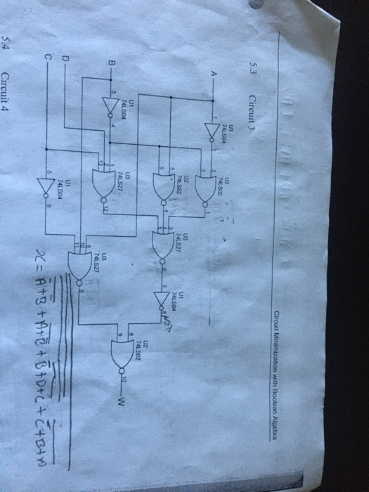 Solved Circuit Minimization With Boolean Algebra 53 Circuit 8135