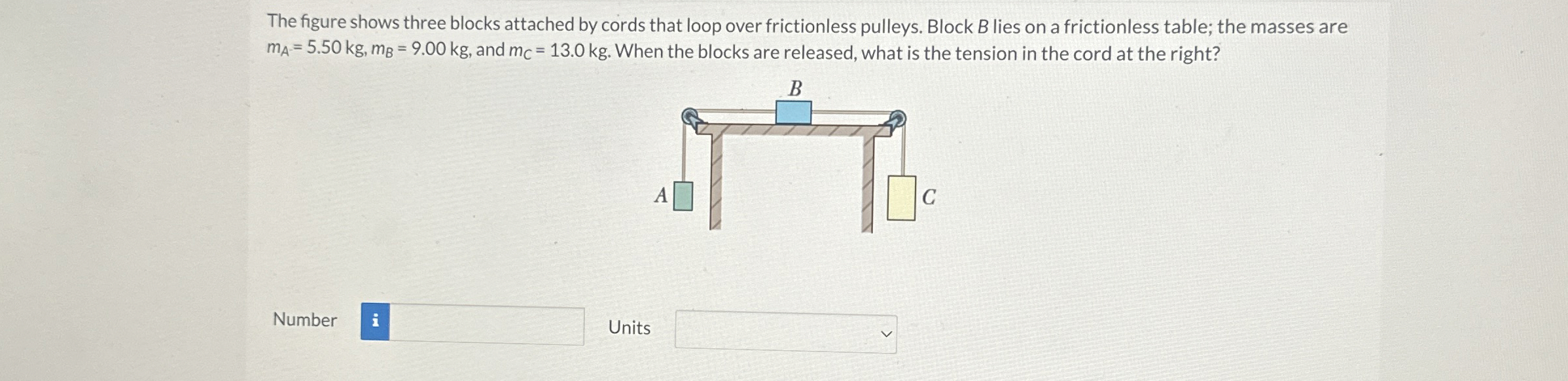Solved The figure shows three blocks attached by cords that | Chegg.com