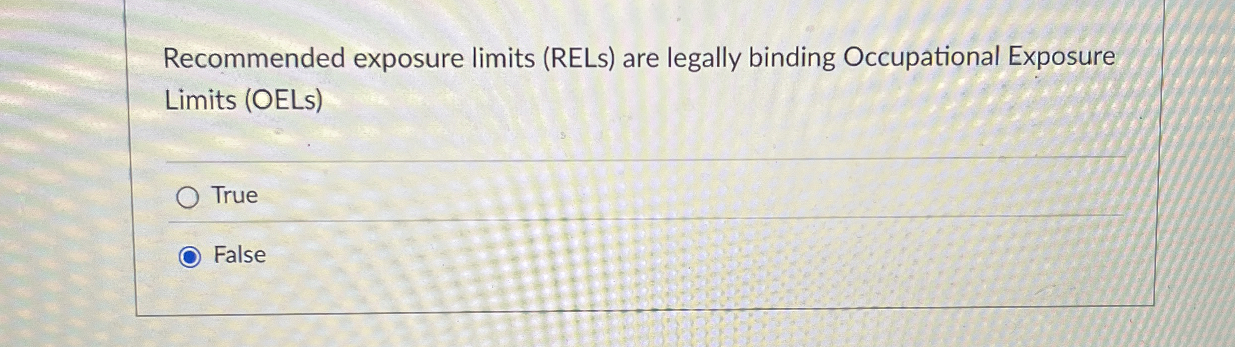 Solved Recommended exposure limits (RELs) ﻿are legally | Chegg.com