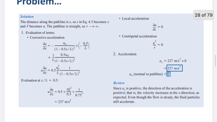 Solved Problem... 28 of 79 • Local acceleration 21 - 0 | Chegg.com