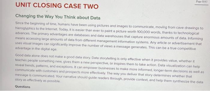 Please complete both Closing Case One: Data | Chegg.com