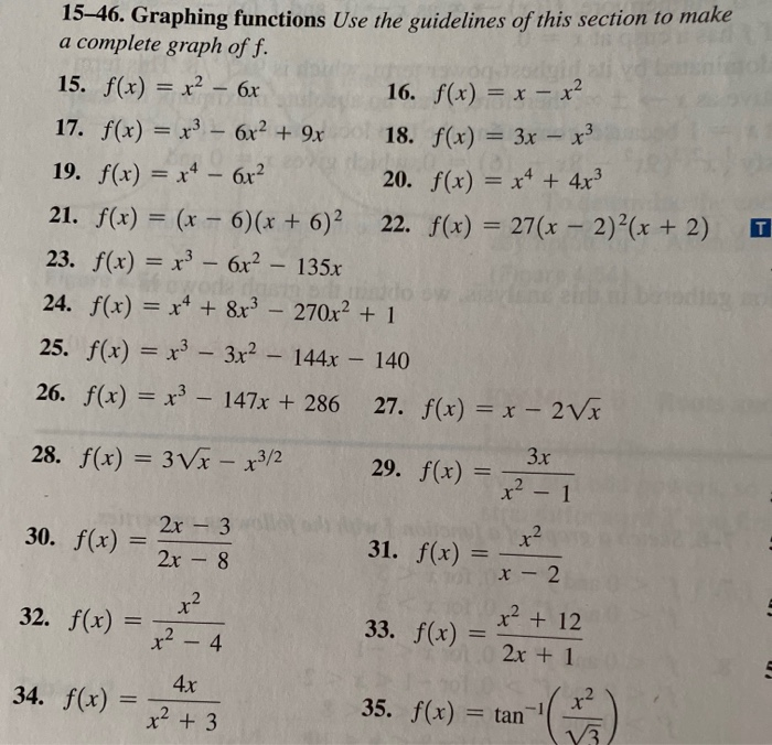 Solved 15–46. Graphing functions Use the guidelines of this | Chegg.com