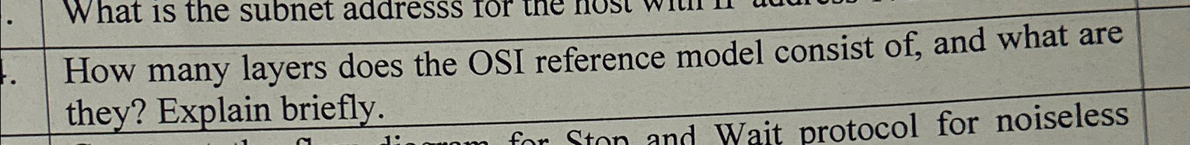 Solved How many layers does the OSI reference model consist | Chegg.com