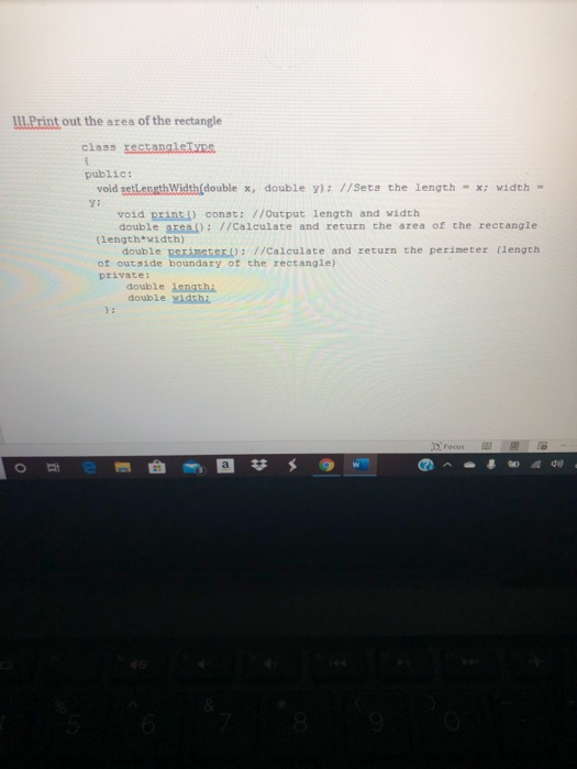 Solved I Declare an instance of rectangleType. class | Chegg.com