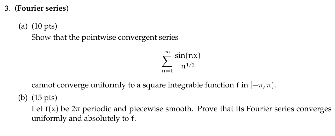 Solved SUBJECT PARTIAL DIFFERENTIAL EQN(Fourier series)(a) | Chegg.com