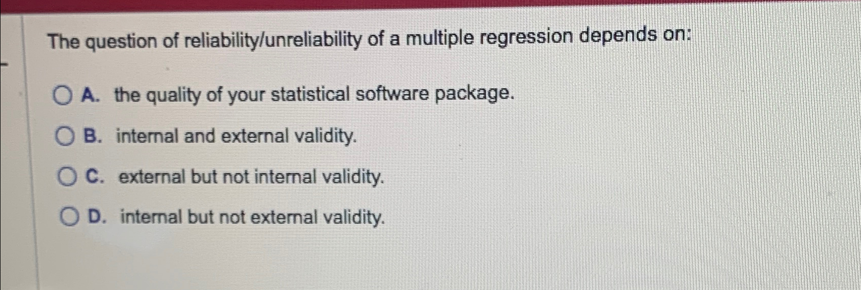 Solved The question of reliability/unreliability of a | Chegg.com