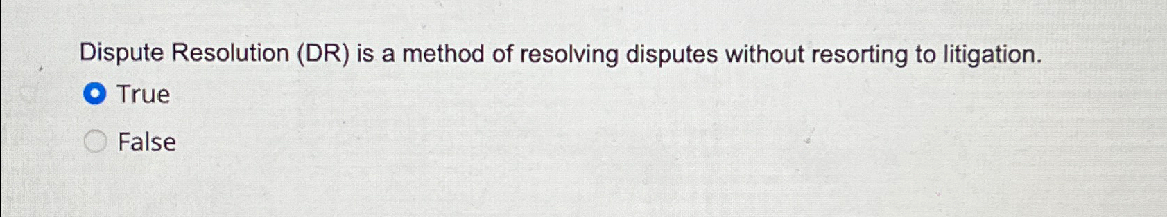 Solved Dispute Resolution (DR) ﻿is a method of resolving | Chegg.com