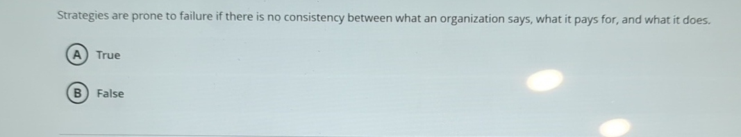 Solved Strategies are prone to failure if there is no | Chegg.com
