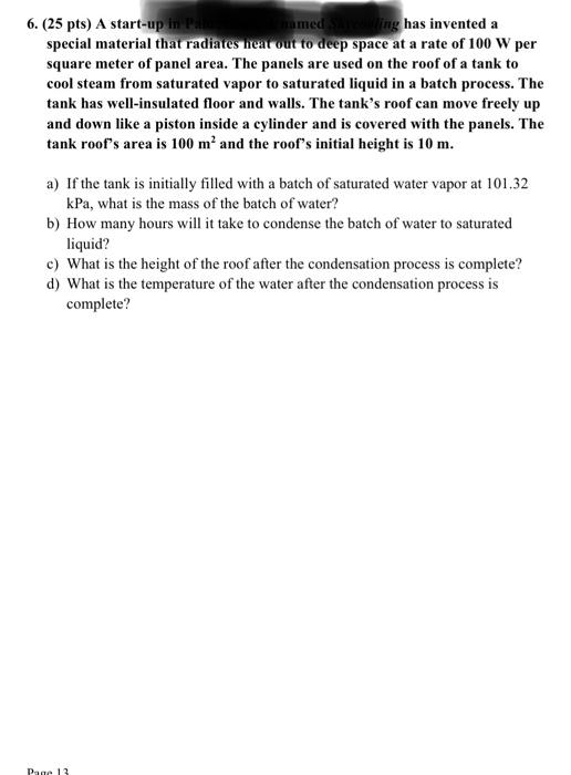 Solved 6. (25 pts) A start-up in P.aned: ing has invented a | Chegg.com