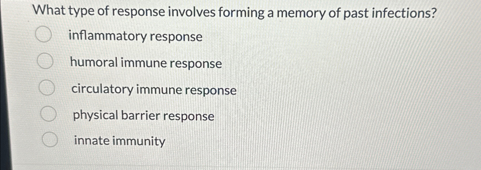 What type of response involves forming a memory of | Chegg.com