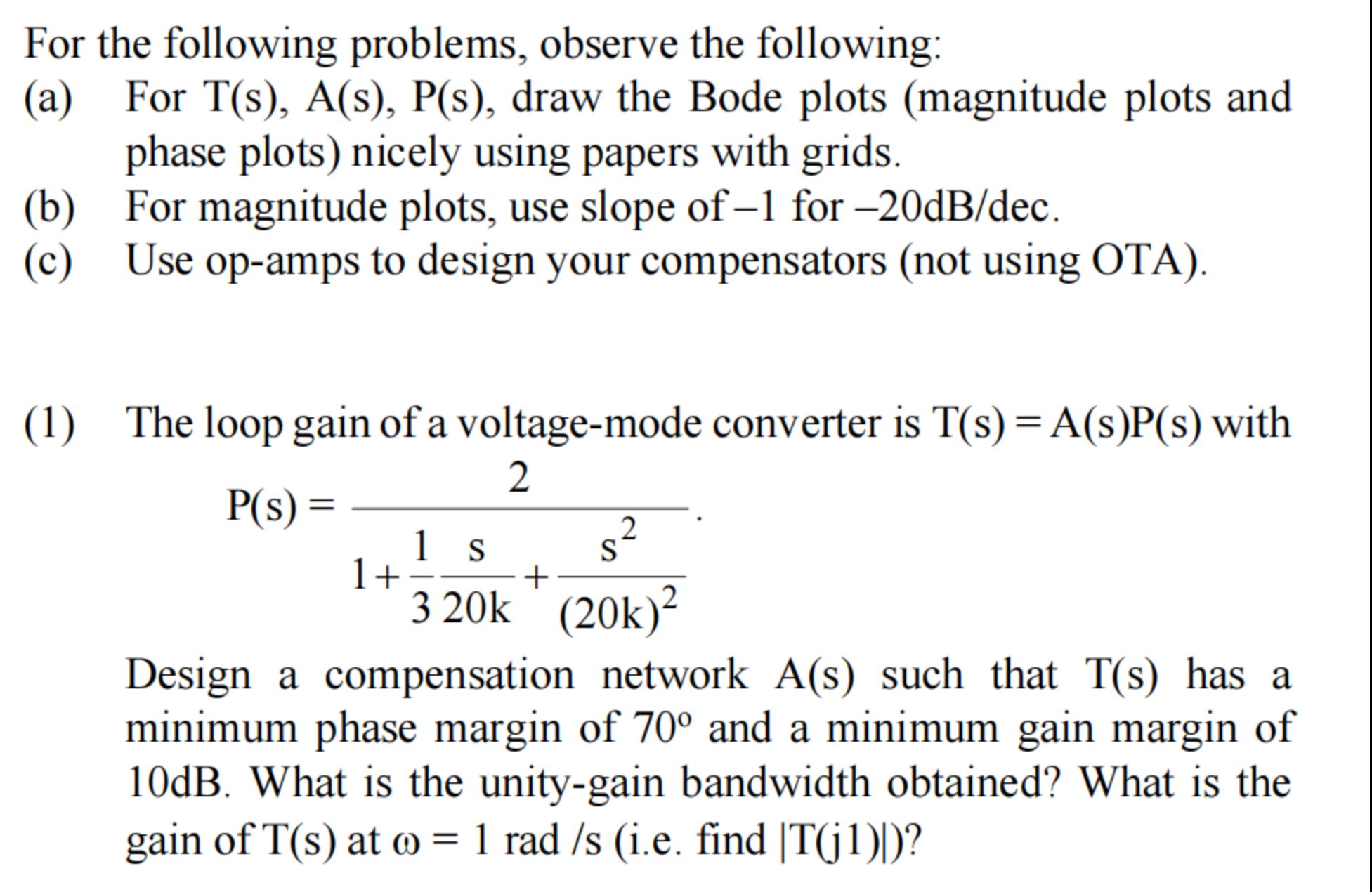 Solved For the following problems, observe the following:(a) | Chegg.com