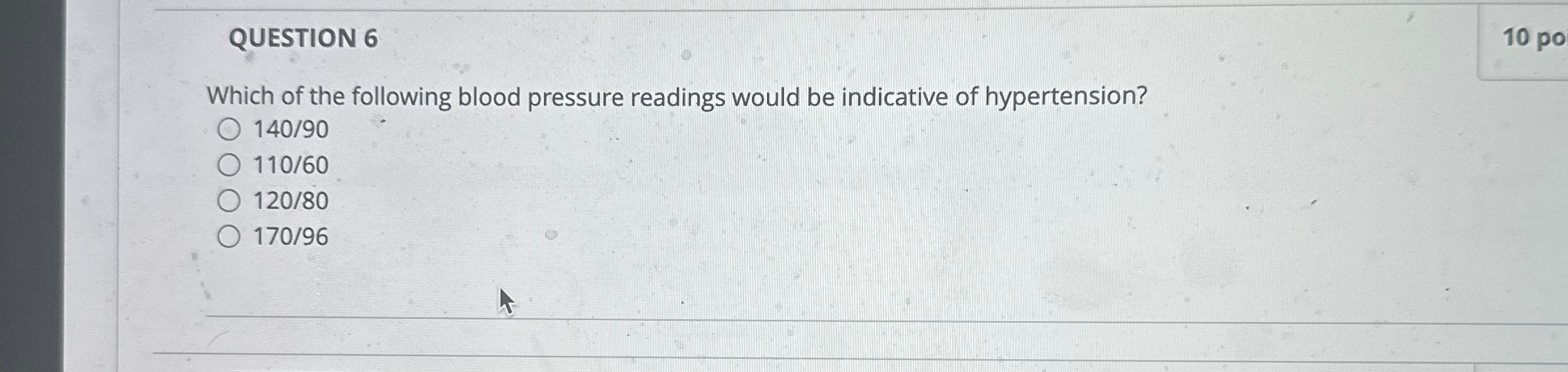 Solved QUESTION 6Which of the following blood pressure | Chegg.com Solved QUESTION 6Which of the following blood pressure | Chegg.com