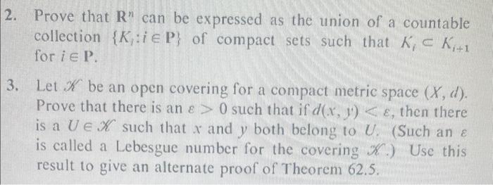 Prove that Rn can be expressed as the union of a | Chegg.com