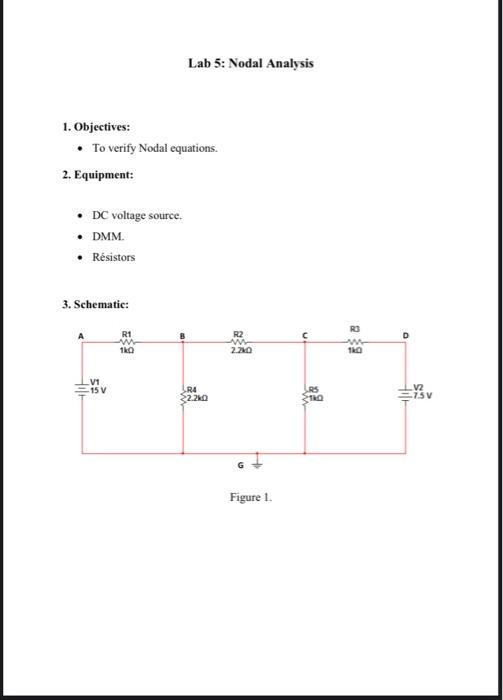 Solved 1. Objectives: - To verify Nodal equations. 2. | Chegg.com