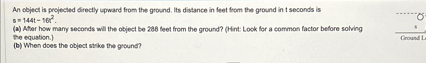 Solved An object is projected directly upward from the | Chegg.com