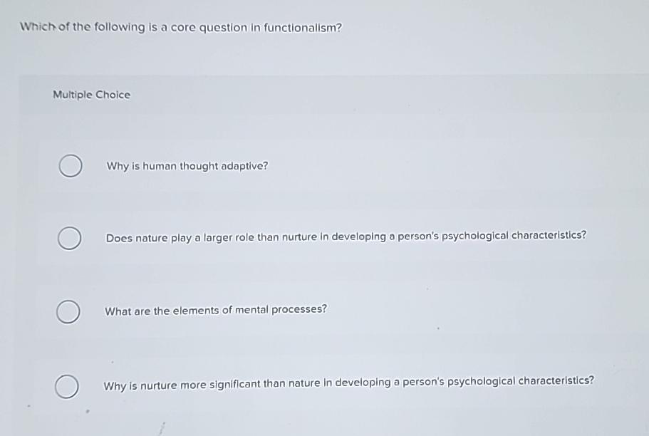 Solved Which of the following is a core question in | Chegg.com