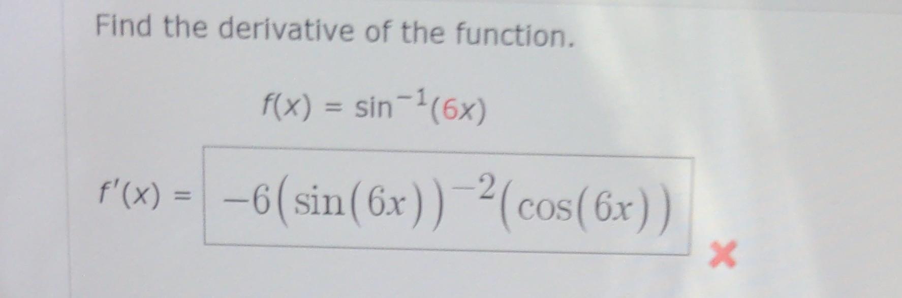 Solved Find the derivative of the function. | Chegg.com