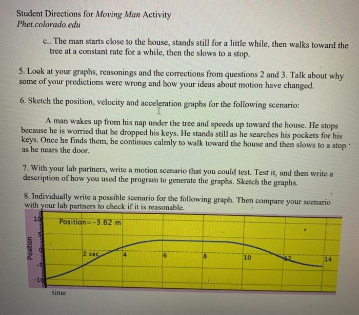 Solved Student Directions for Moving Man Activity | Chegg.com