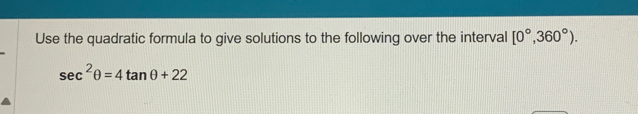Solved Use the quadratic formula to give solutions to the | Chegg.com
