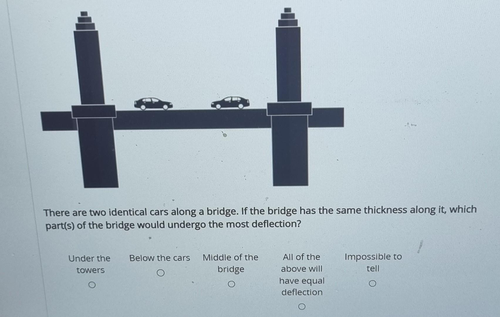 There are two identical cars along a bridge. If the | Chegg.com