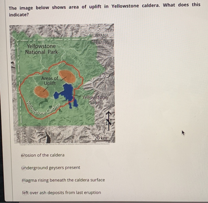 Solved The image below shows area of uplift in Yellowstone | Chegg.com