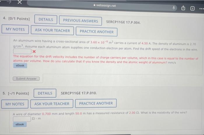 Solved a webassign.net 4. [0/1 Points) DETAILS PREVIOUS | Chegg.com