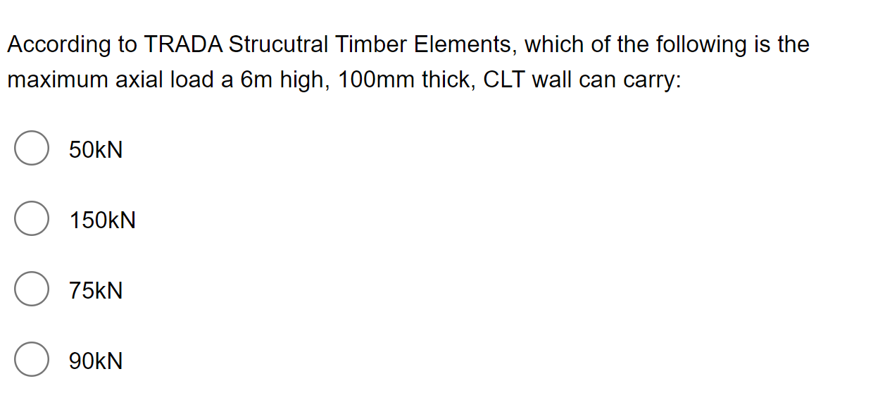 Solved According to TRADA Strucutral Timber Elements, which | Chegg.com