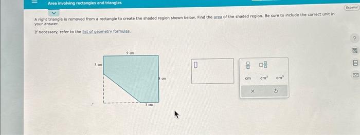 Solved A right triangle is removed from a rectangle to | Chegg.com