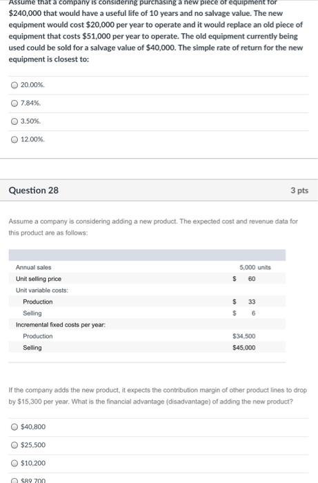 Solved Assume that a company is considering purchasing a new | Chegg.com