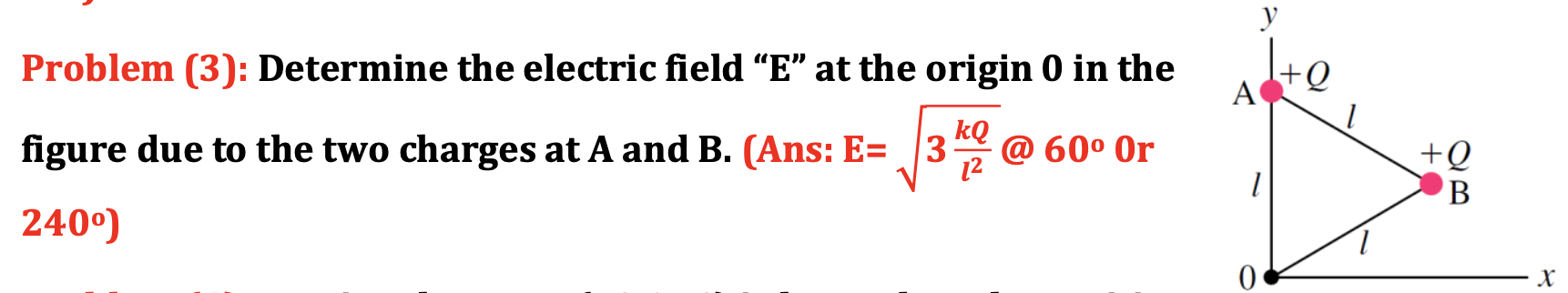 Solved Problem (3): Determine the electric field " E " ﻿at | Chegg.com