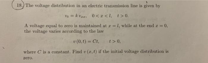 Solved 18. The voltage distribution in an electric | Chegg.com