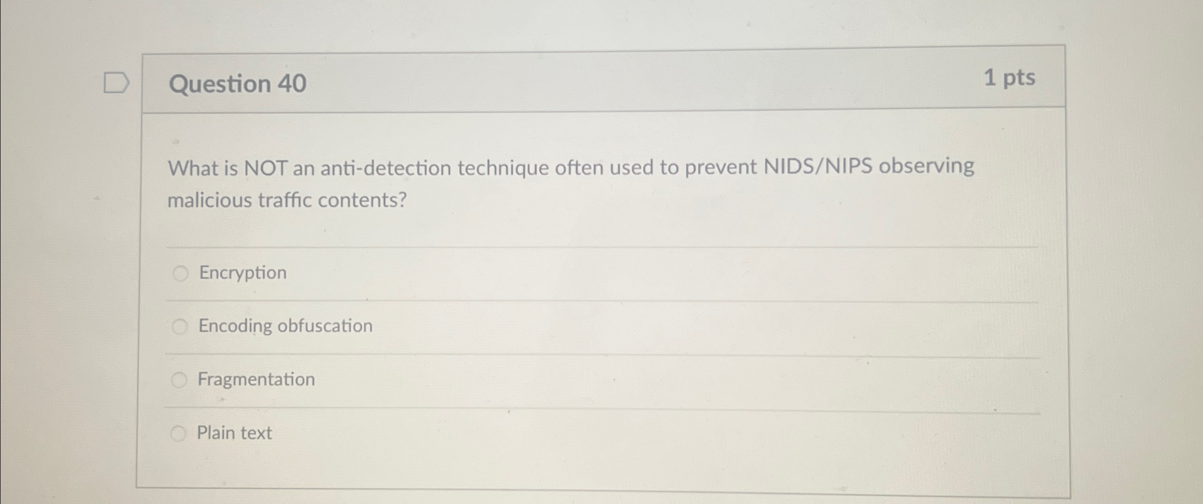 Solved Question 401 ﻿ptsWhat is NOT an anti-detection | Chegg.com