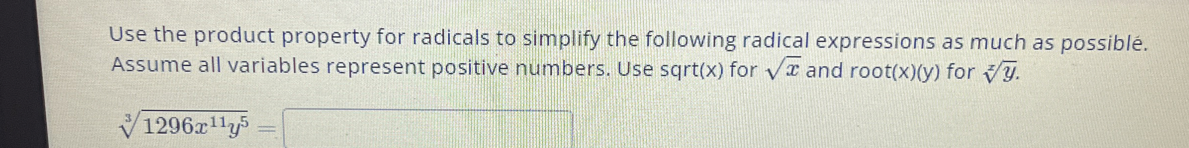 Solved Use the product property for radicals to simplify the | Chegg.com