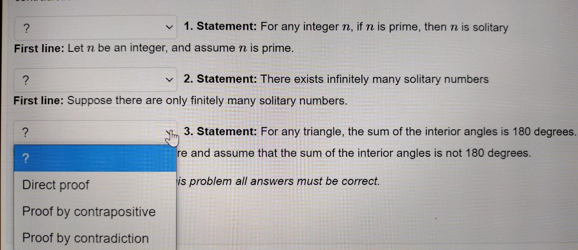 Solved 1. Statement: For any integer n, if n is prime, then | Chegg.com