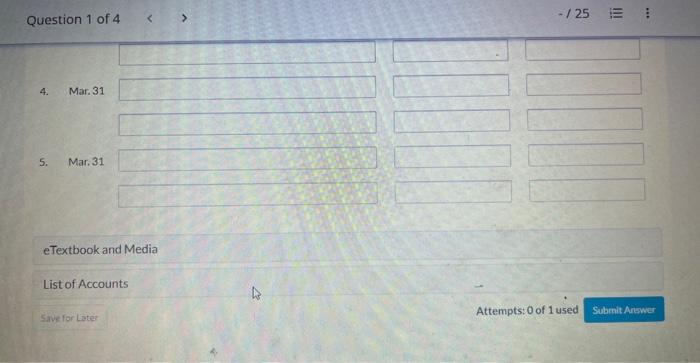 Solved Current Attempt in Progress The ledger of Cullumber | Chegg.com