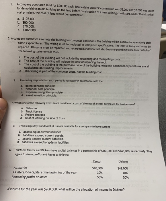 Solved A company purchased land for $90,000 cash. Real | Chegg.com
