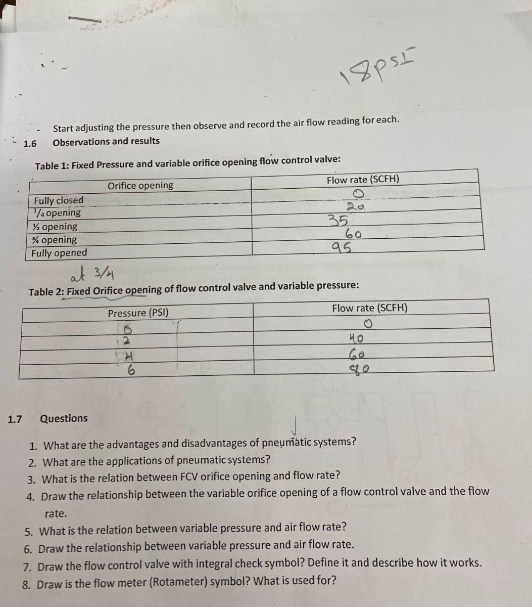 Solved - Start adjusting the pressure then observe and | Chegg.com
