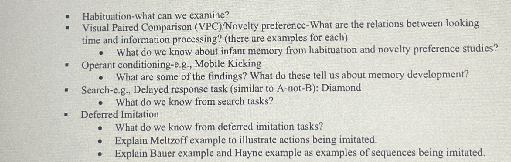 Solved Habituation-what can we examine?Visual Paired | Chegg.com