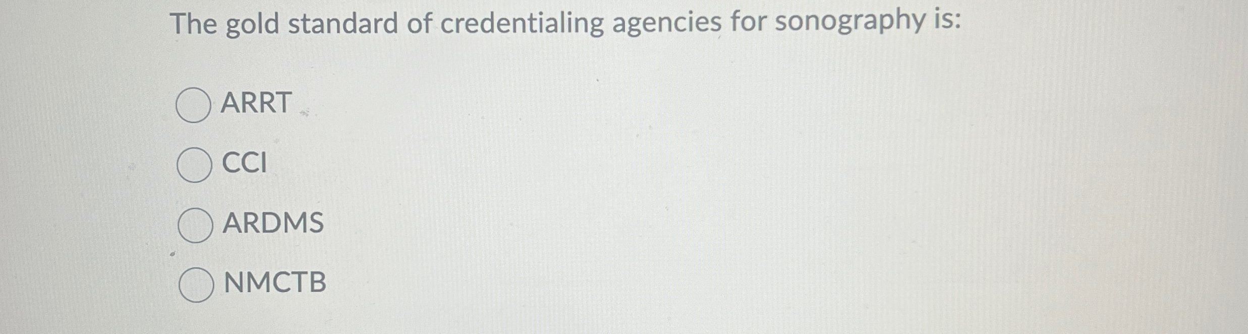 Solved The gold standard of credentialing agencies for | Chegg.com