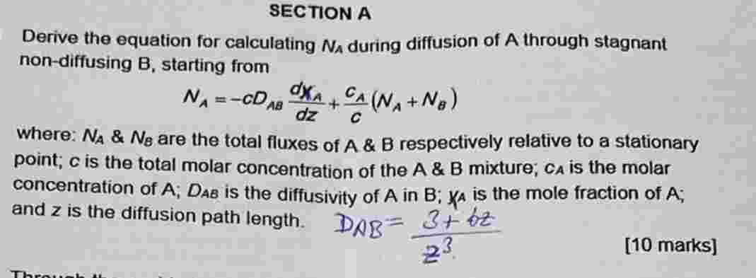 Solved Derive the equation for calculating NA ﻿during | Chegg.com