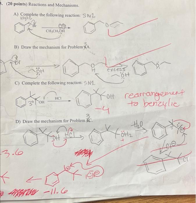 [Solved]: A) Complete the following reaction: ( S N 2 ) B
