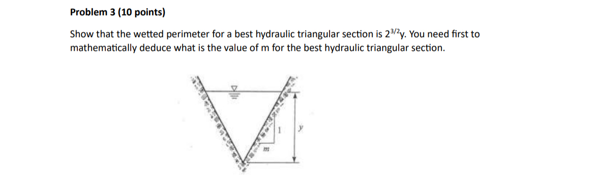 Solved Problem 3 (10 ﻿points)Show that the wetted perimeter | Chegg.com