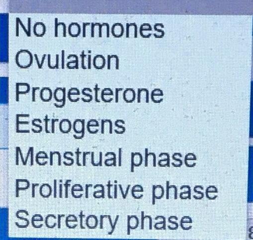 Solved Select the proper events of the ovarian and uterine | Chegg.com